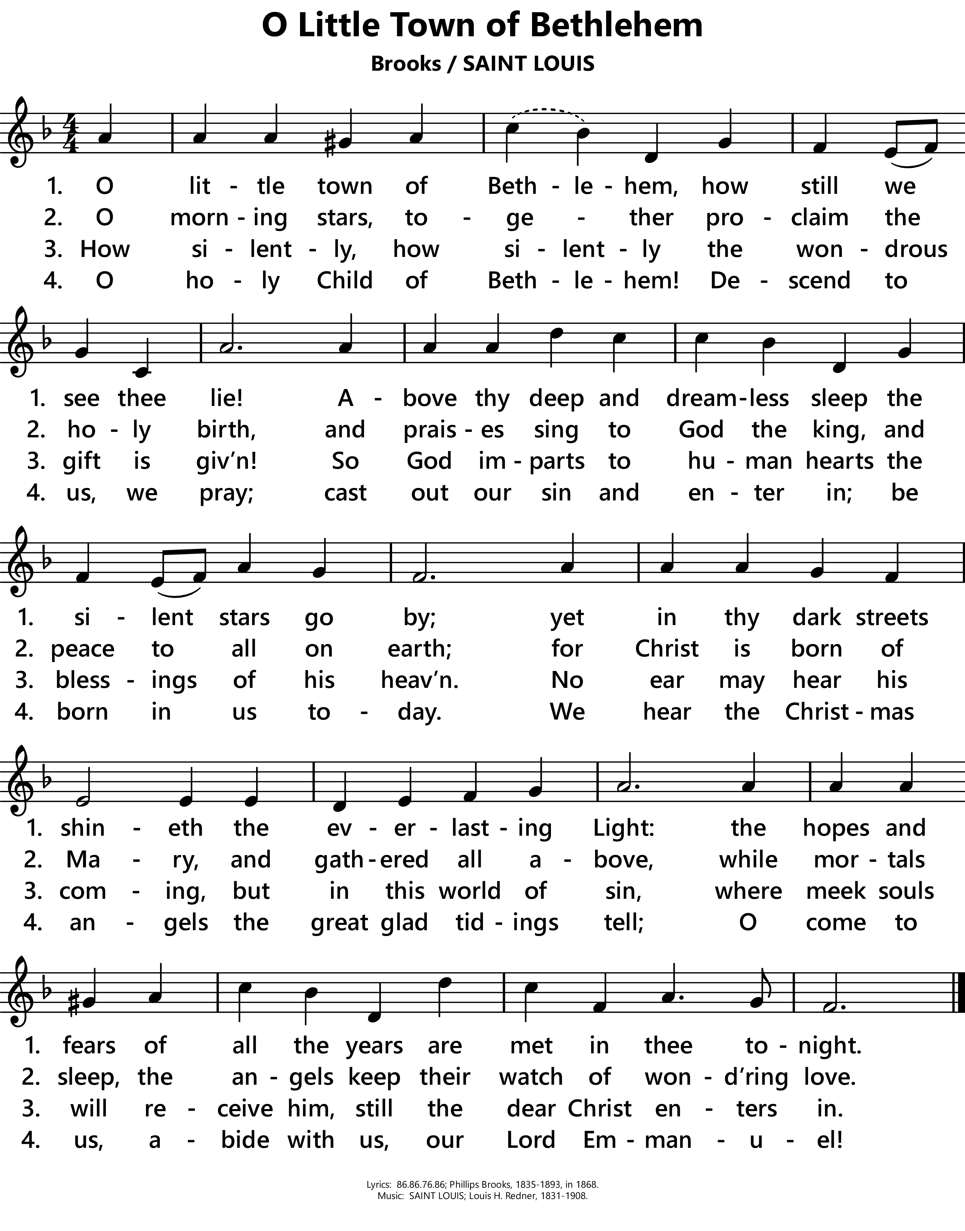 O Little Town of Bethlehem [Phillips Brooks]